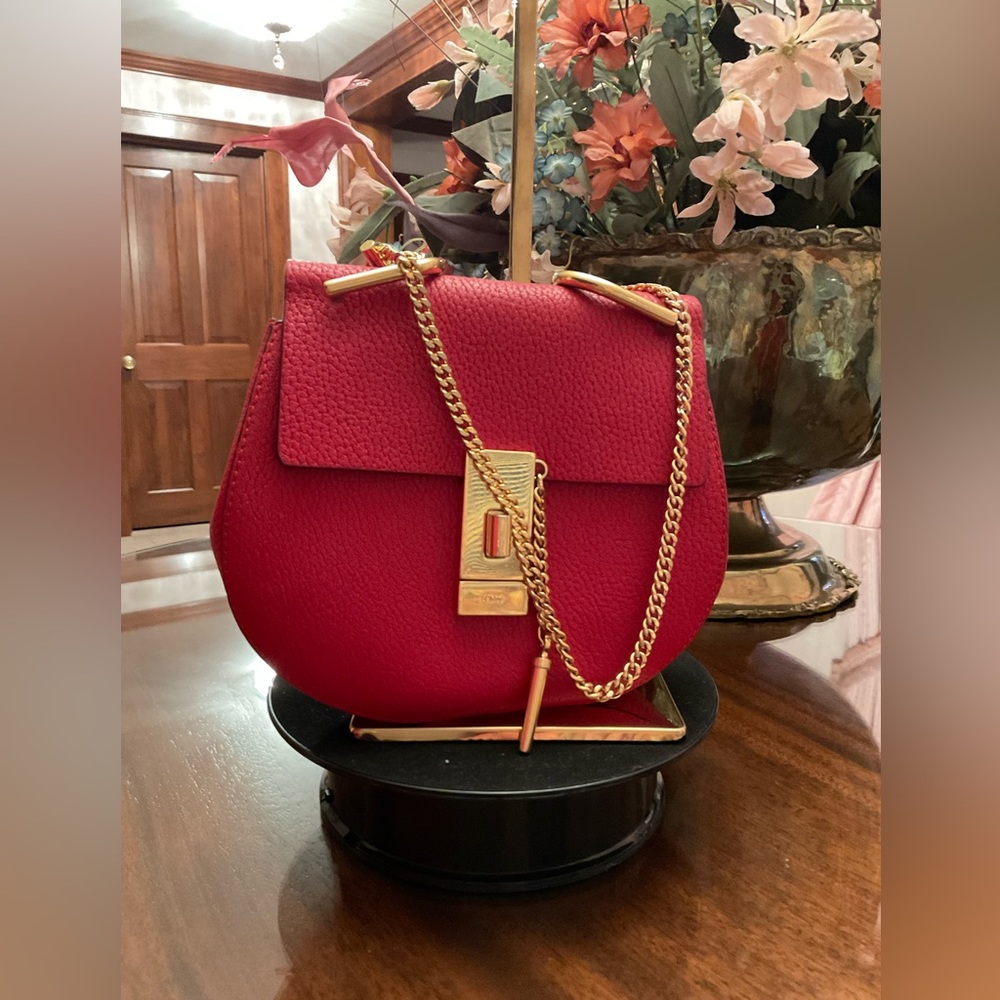 Authentic Chloe Grained Lambskin Mini Drew Crossbody - Gem